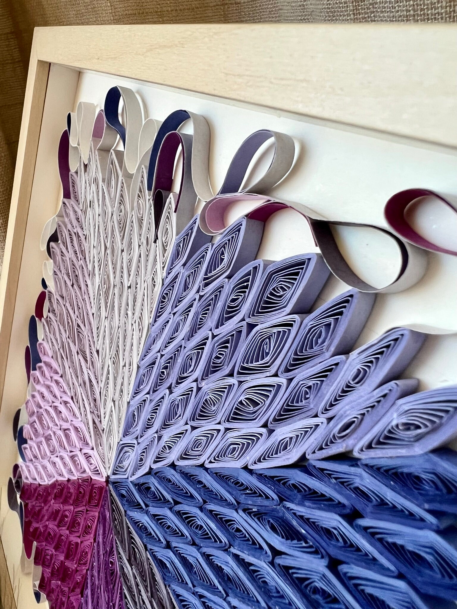 Frame Lavender Flower, Quill Paper Art,handmade,home Decor,wall Hanging ...