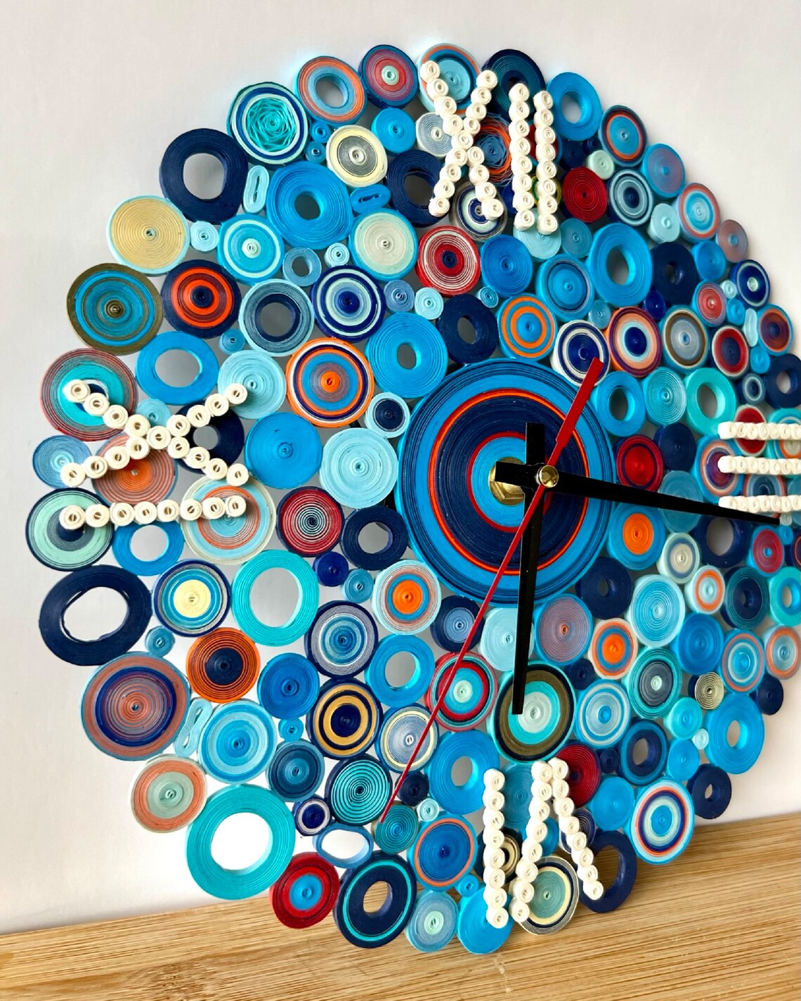 Wall Clock 07 Quilling Paper Art Handmade, Homedecor, Gift Ideas - Etsy