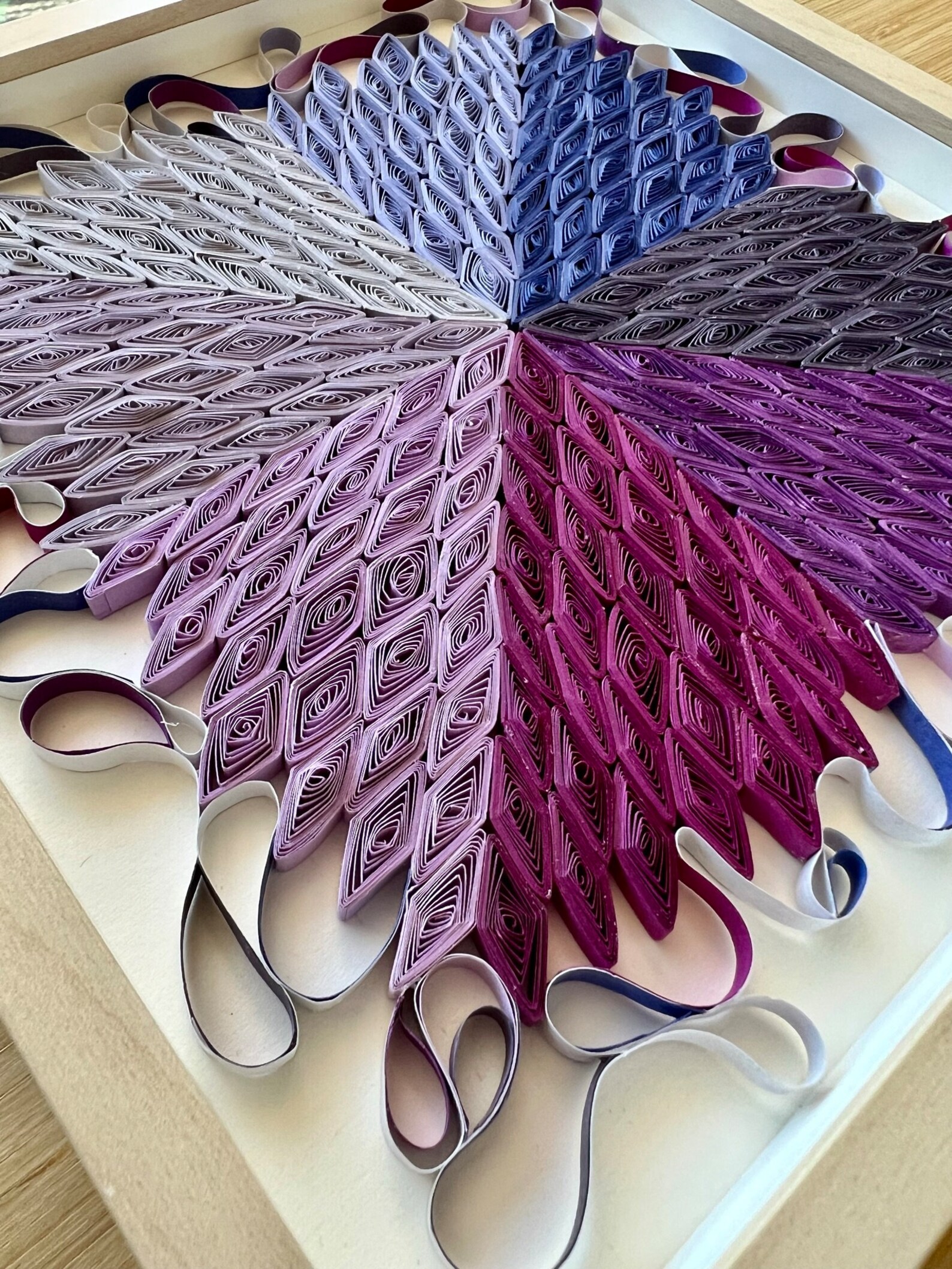 Frame Lavender Flower, Quill Paper Art,handmade,home Decor,wall Hanging ...