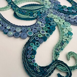 Octopus Blue, Quillingartbygia, Handmade, Homedecor, Wall Hanging ...