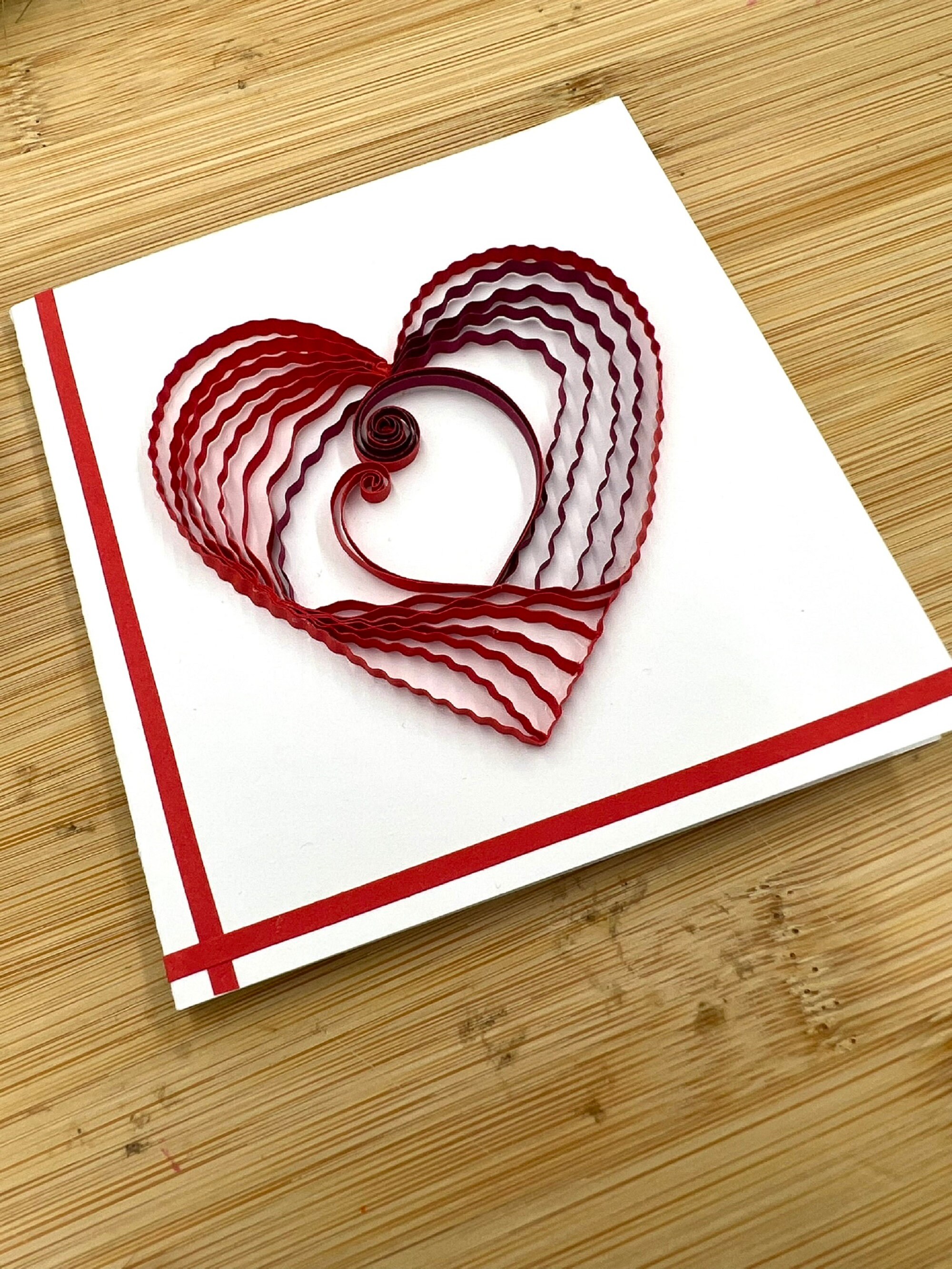 Greeting Cardsheart 17 Red 11x11cm Double Card,handmade,quilling Paper ...