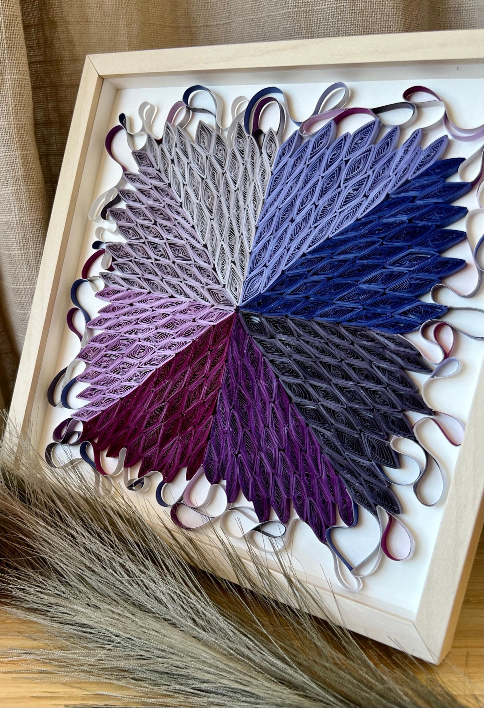 Frame Lavender Flower, Quill Paper Art,handmade,home Decor,wall Hanging ...