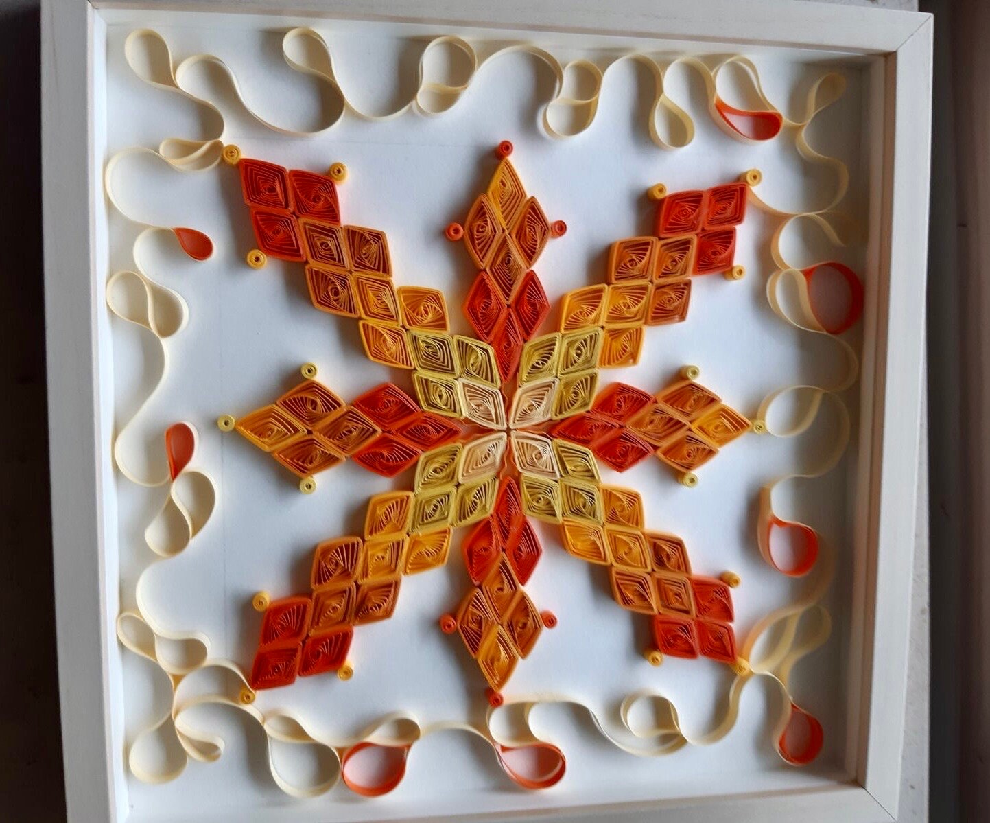 Frame Orange Color Star, Quill Art, Handmade Frame, Gift Ideas - Etsy