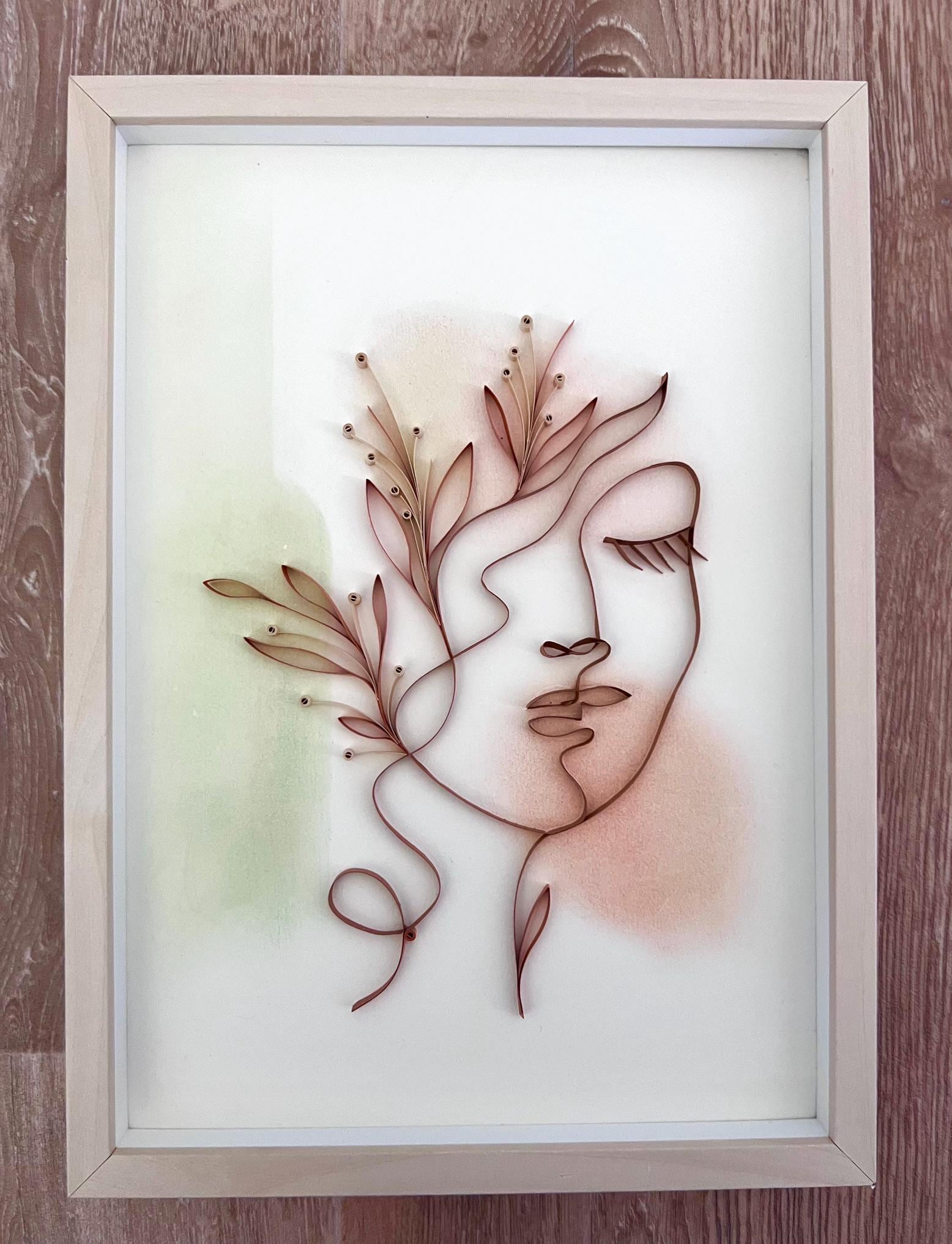 A Woman's Face,quilling Paper Art,handmade,home Decor,gift,nature - Etsy