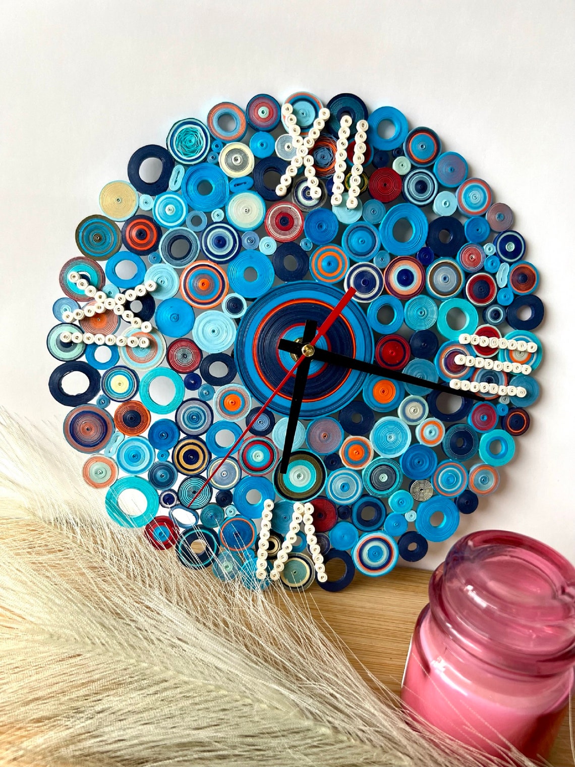 Wall Clock 07 Quilling Paper Art Handmade, Homedecor, Gift Ideas - Etsy