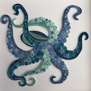 Octopus Blue, Quillingartbygia, Handmade, Homedecor, Wall Hanging ...