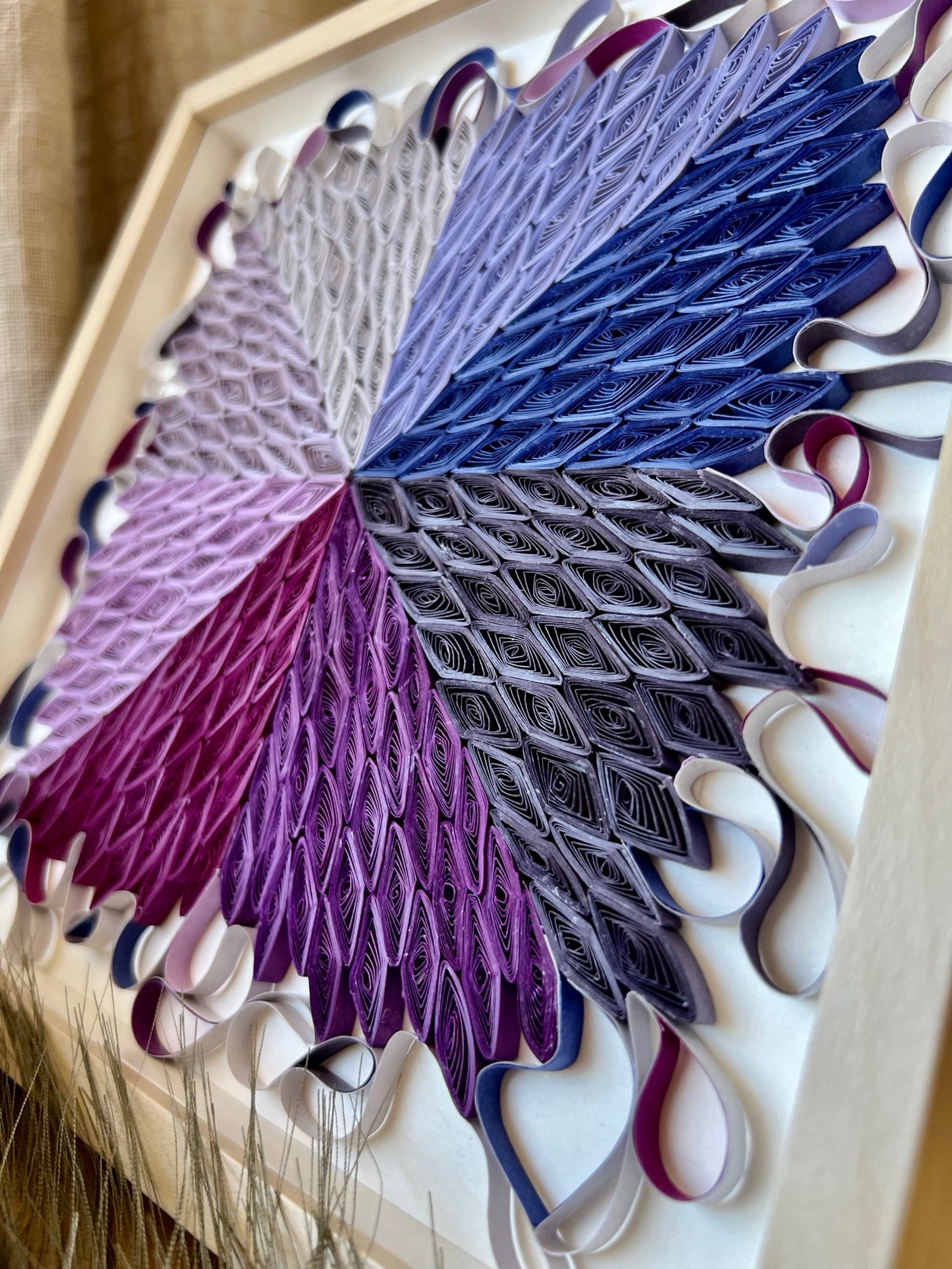 Frame Lavender Flower, Quill Paper Art,handmade,home Decor,wall Hanging ...