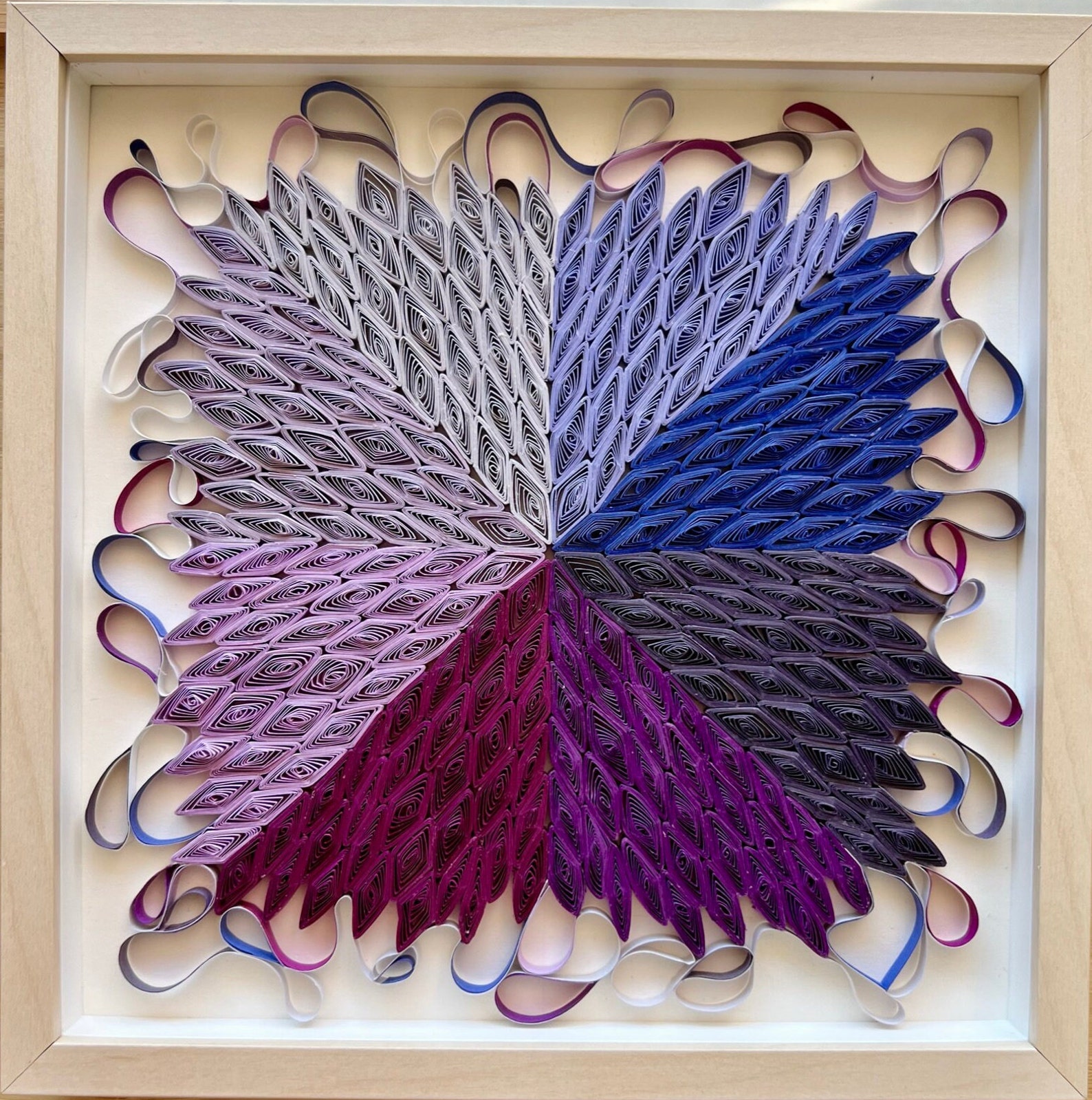 Frame Lavender Flower, Quill Paper Art,handmade,home Decor,wall Hanging ...