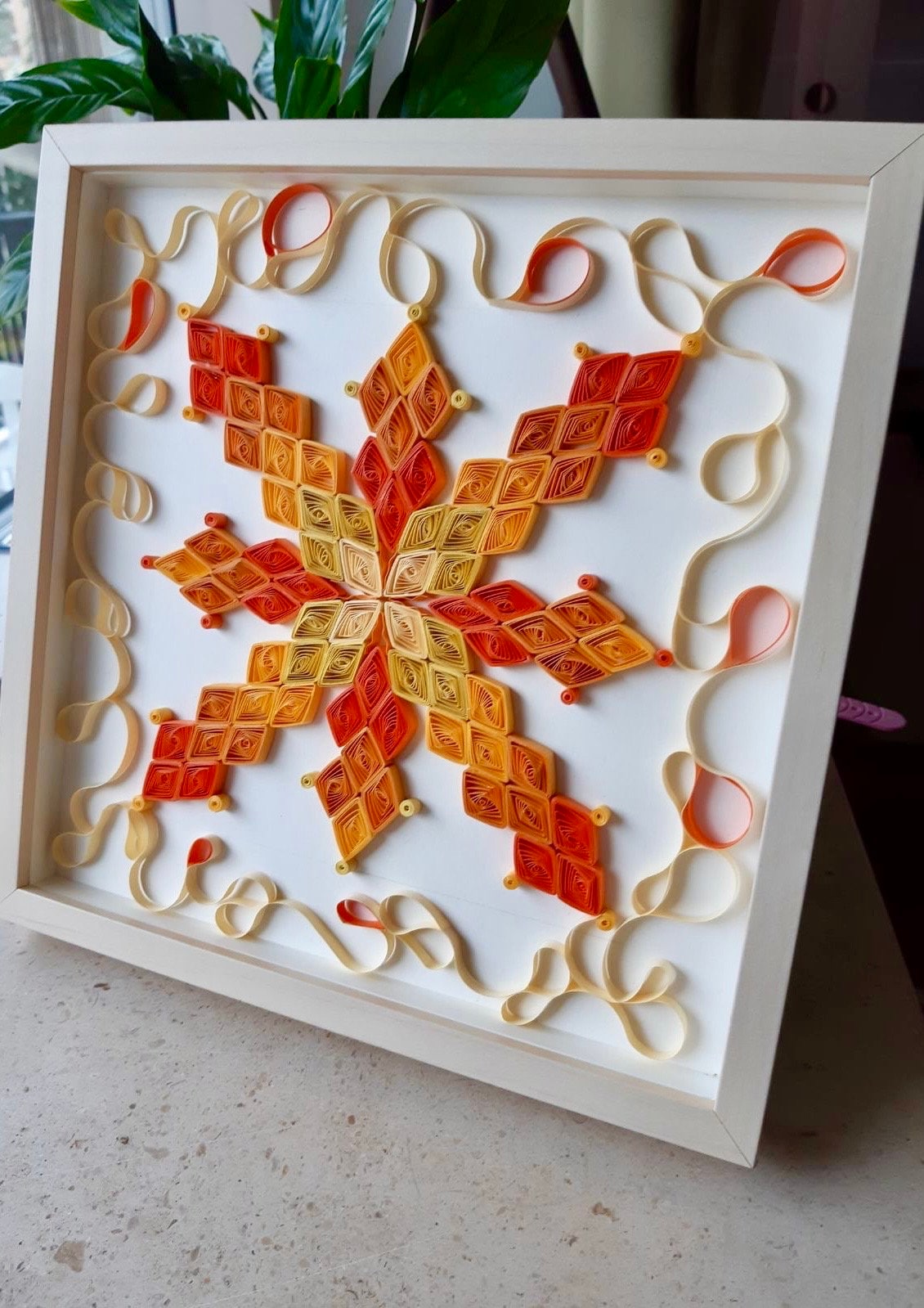 Frame Orange Color Star, Quill Art, Handmade Frame, Gift Ideas - Etsy