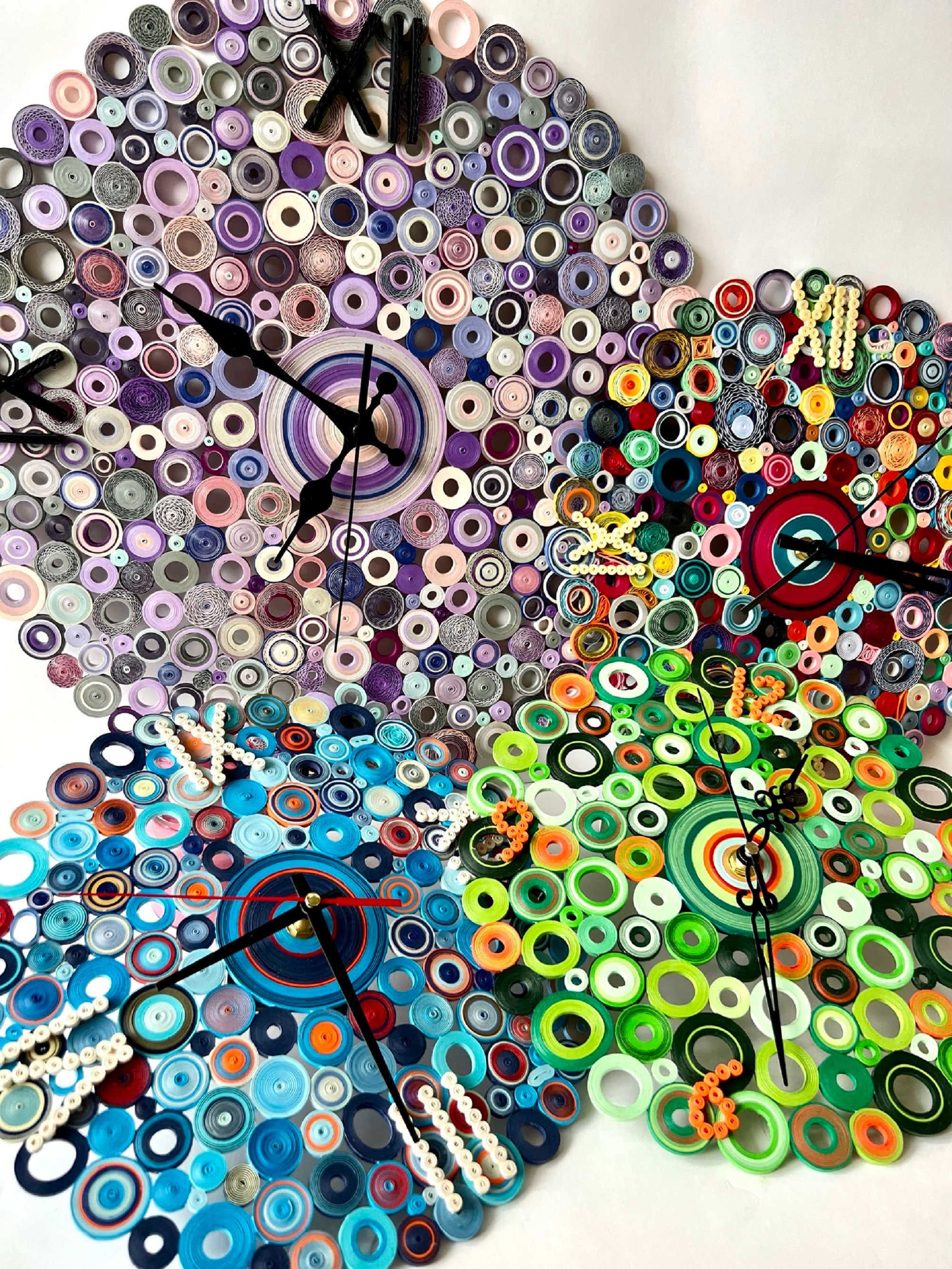 Wall Clock 07 Quilling Paper Art Handmade, Homedecor, Gift Ideas - Etsy