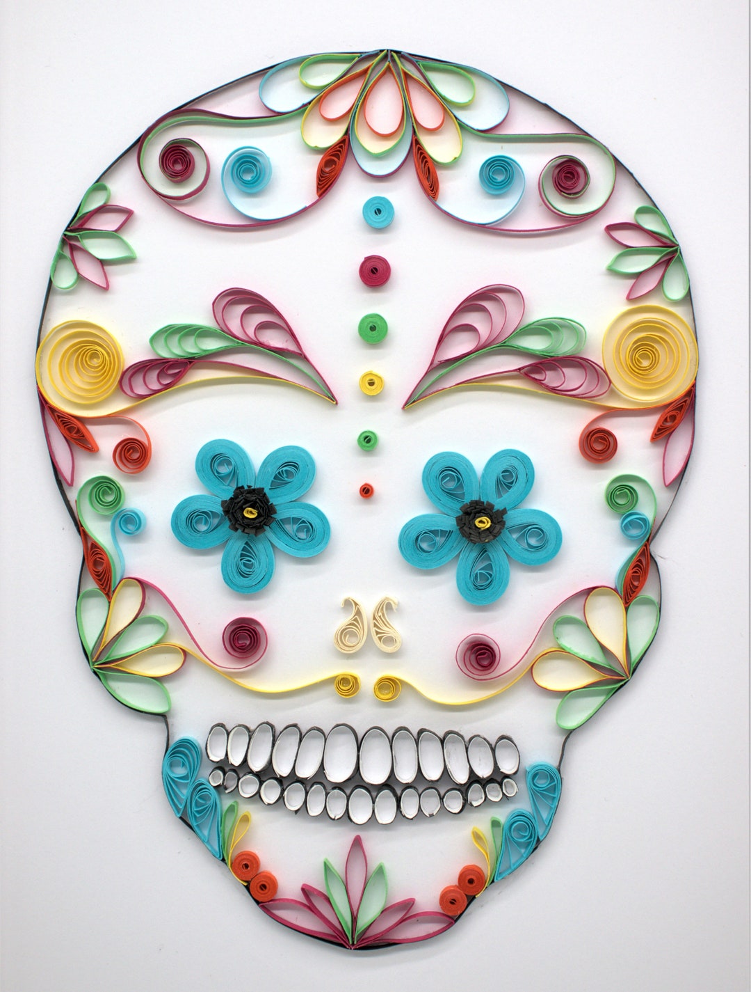 Frame Blooming Skull,quilling Paper Art,frame,home Decor - Etsy