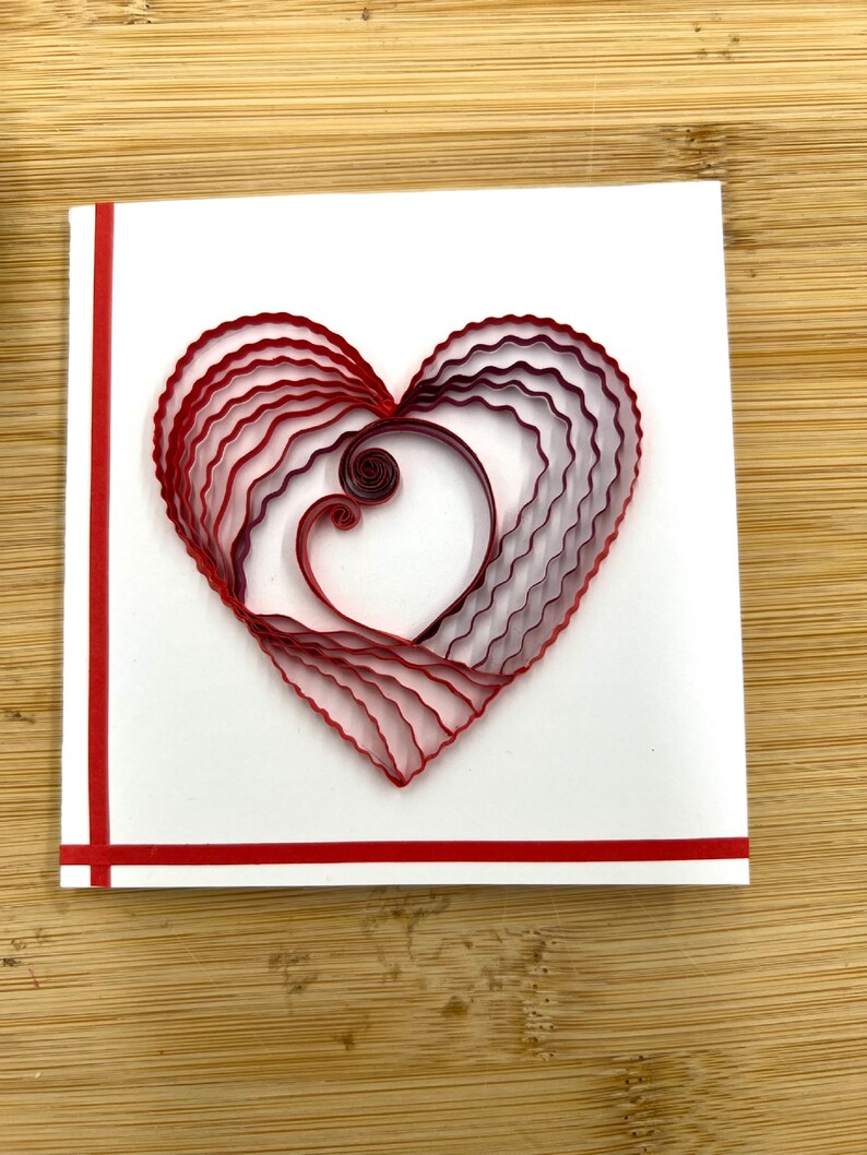 Greeting Cardsheart 17 Red 11x11cm Double Card,handmade,quilling Paper ...
