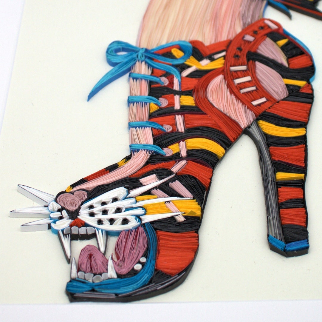 Frame Tiger Shoe Framed Quilling Paper Art - Etsy