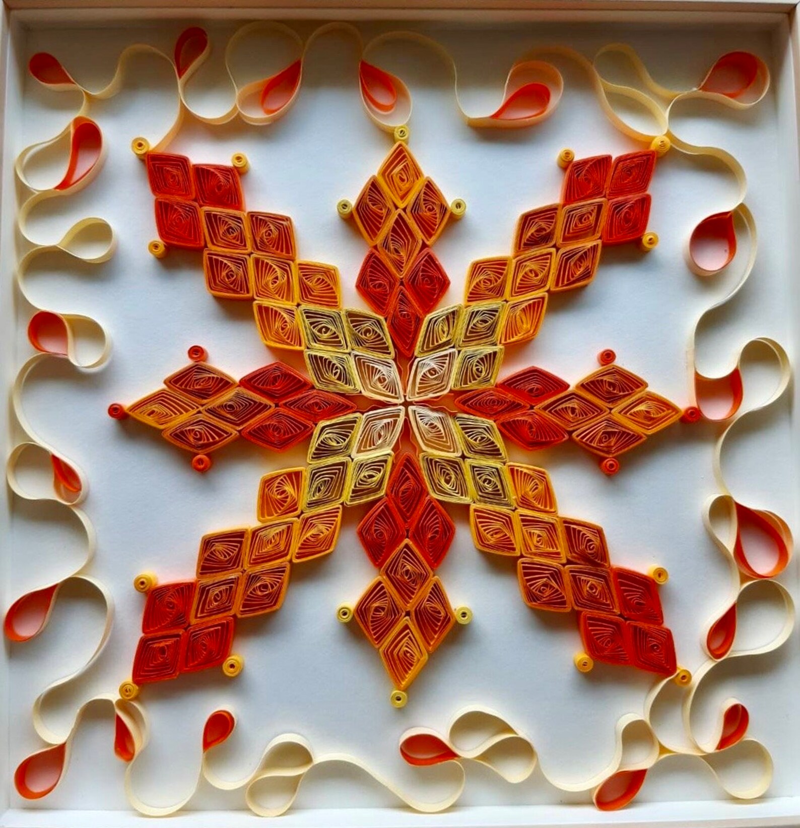 Frame Orange Color Star, Quill Art, Handmade Frame, Gift Ideas - Etsy