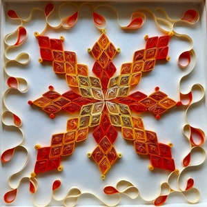 Frame Orange Color Star, Quill Art, Handmade Frame, Gift Ideas - Etsy