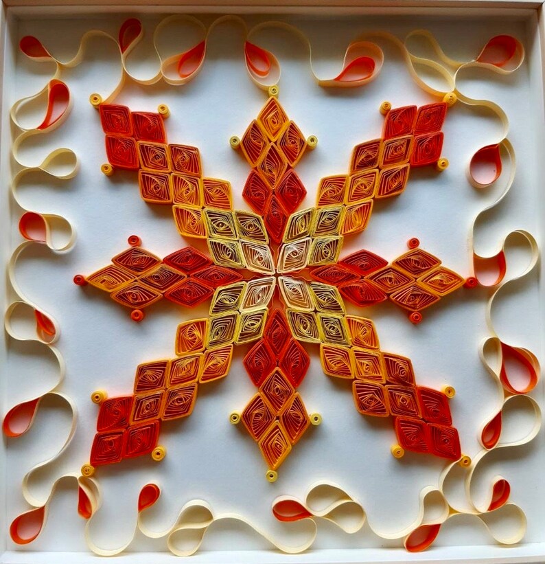 Frame Orange Color Star, Quill Art, Handmade Frame, Gift Ideas - Etsy