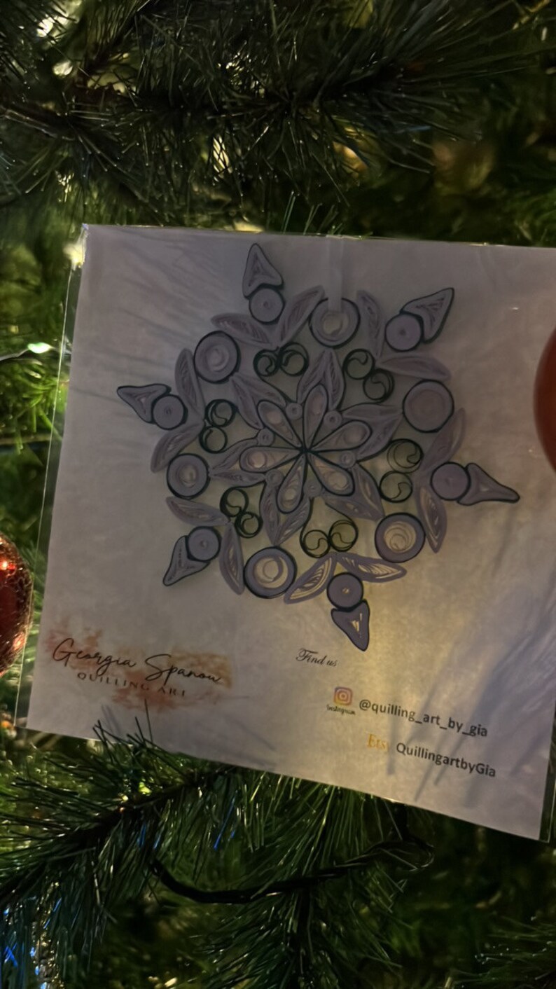 Red/green Snowflake Christmas Ornament, Handmade, Holiday, Gift ...