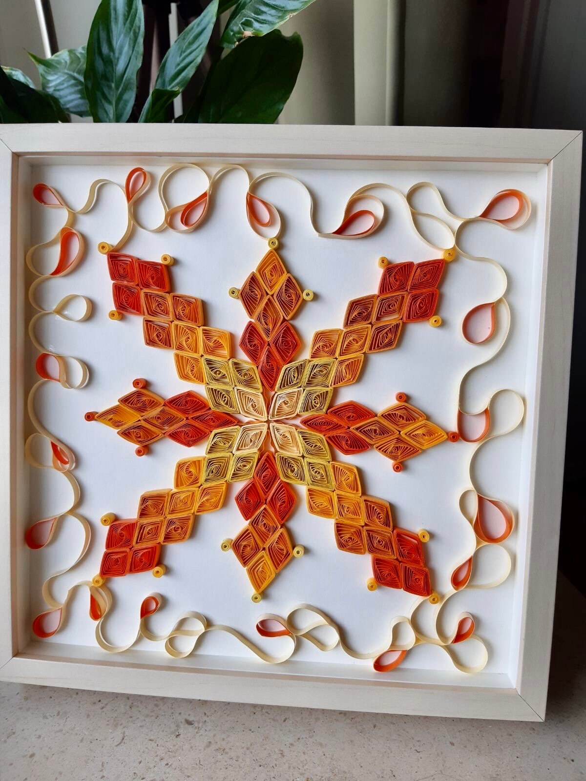 Frame Orange Color Star, Quill Art, Handmade Frame, Gift Ideas - Etsy