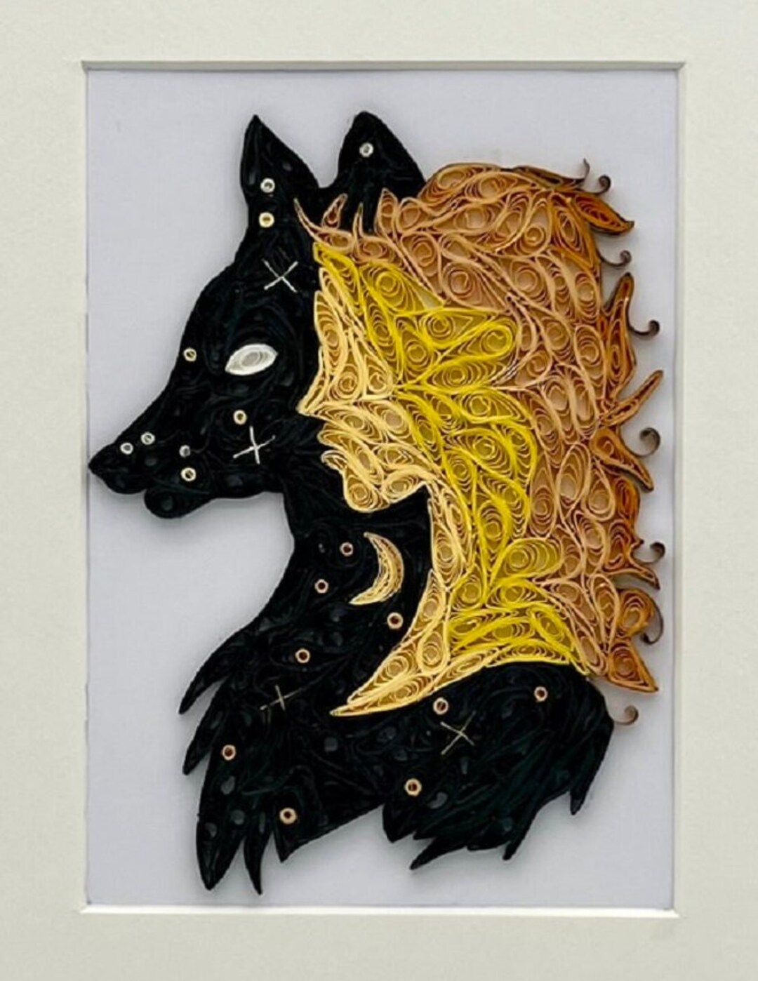 Frame Light and Darkness,quilling Paper Art,handmade,wolf and Woman ...
