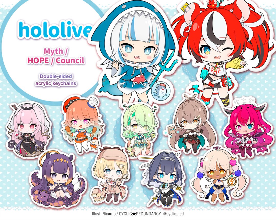 Hololive Myth/council/promise | Acrylic Keychains & Stickers - Etsy