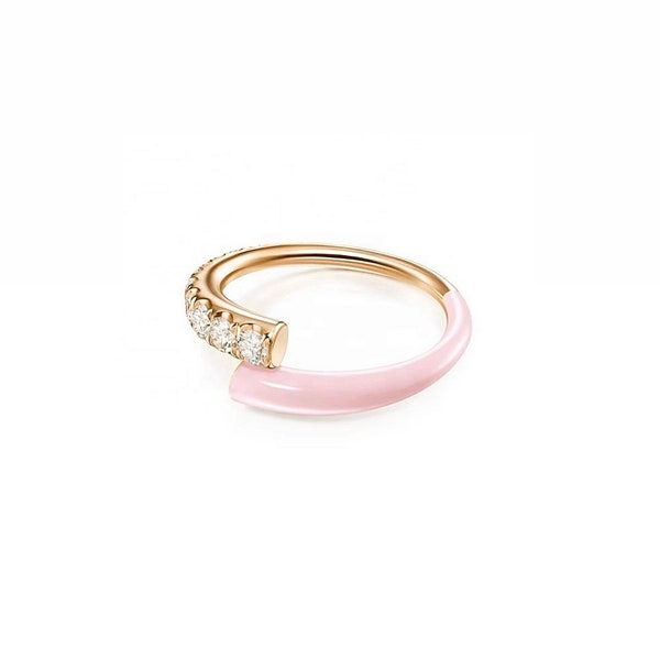 Pink Enamel Ring - Etsy