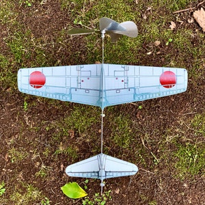 Airplane Wind Spinner Aircraft Pinwheel Garden Decor, Mitsubishi A6M ...