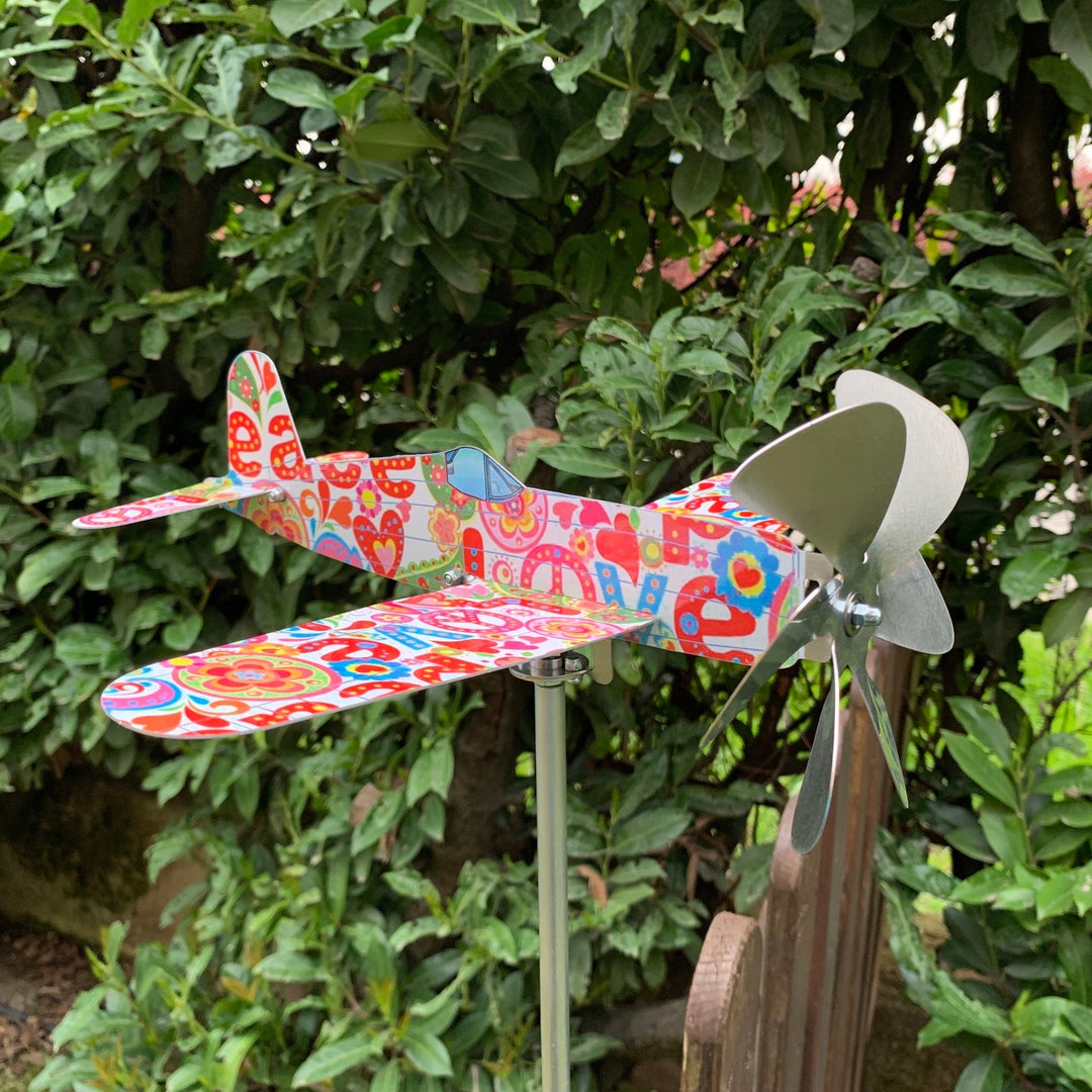 PEACE&LOVE Girouette de jardin Avion Acier inoxydable - Etsy France