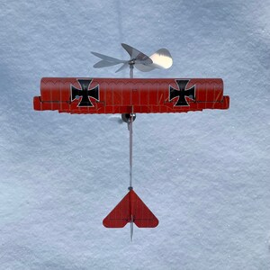 Wind Spinner Aircraft Model Fokker DRI Red Baron in Stainless Steel - Etsy