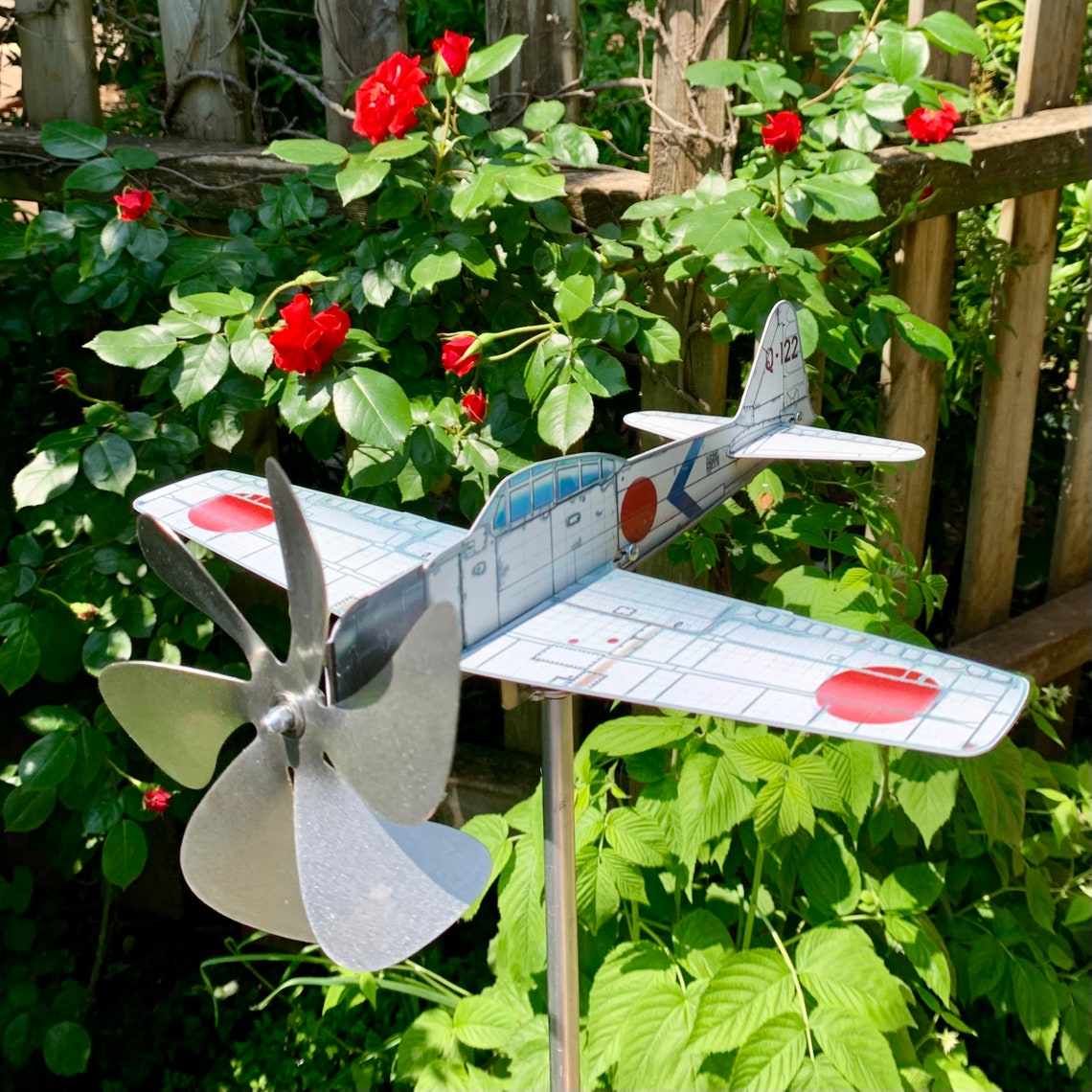 Airplane Wind Spinner Aircraft Pinwheel Garden Decor | Etsy