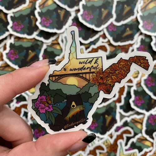 West Virginia State Vinyl Sticker - Etsy