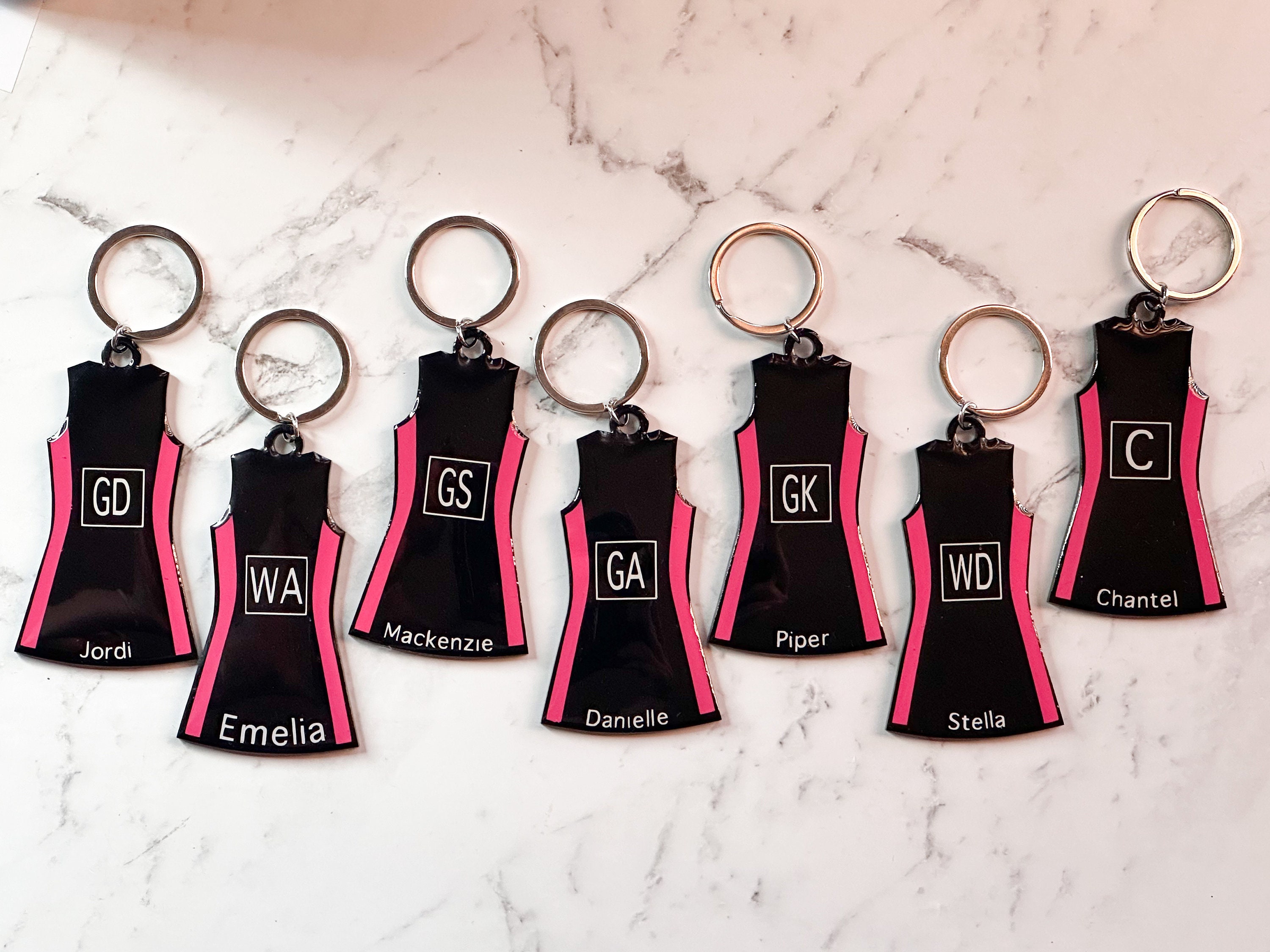Personliased Netball Dress Keychain - Etsy Australia