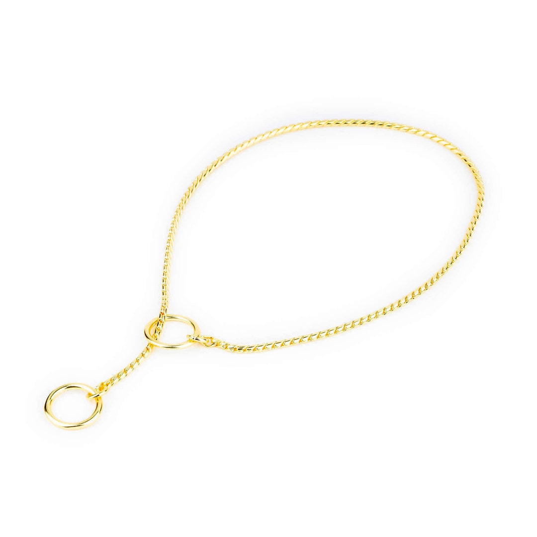 Snake Chain Show Choke Collars - Gold Chain Dog Collar - 3mm Snake ...