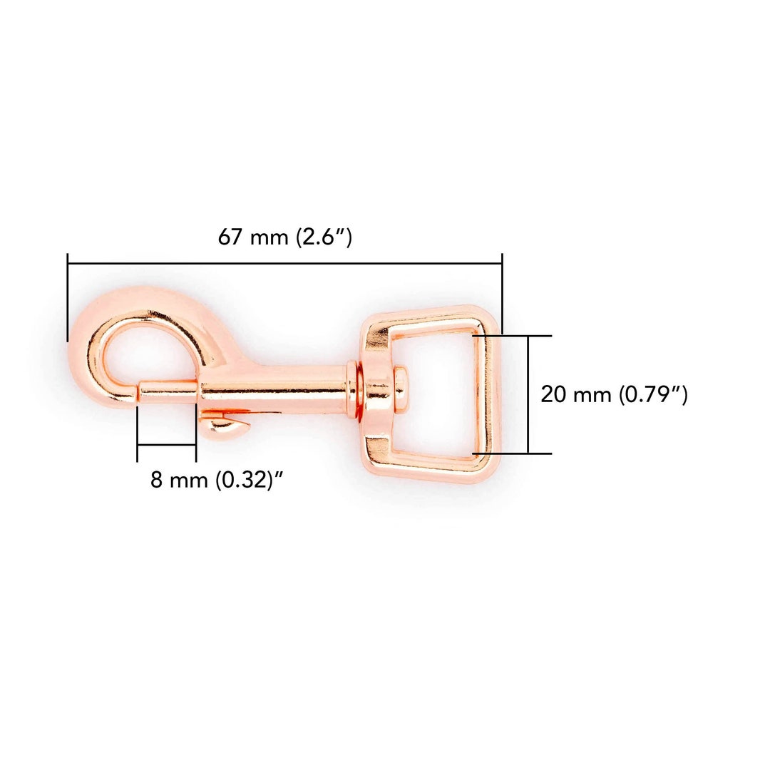 Snap Hook 20 Mm - Rose Gold Snap Hook Swivel - Trigger Clip Swivel ...