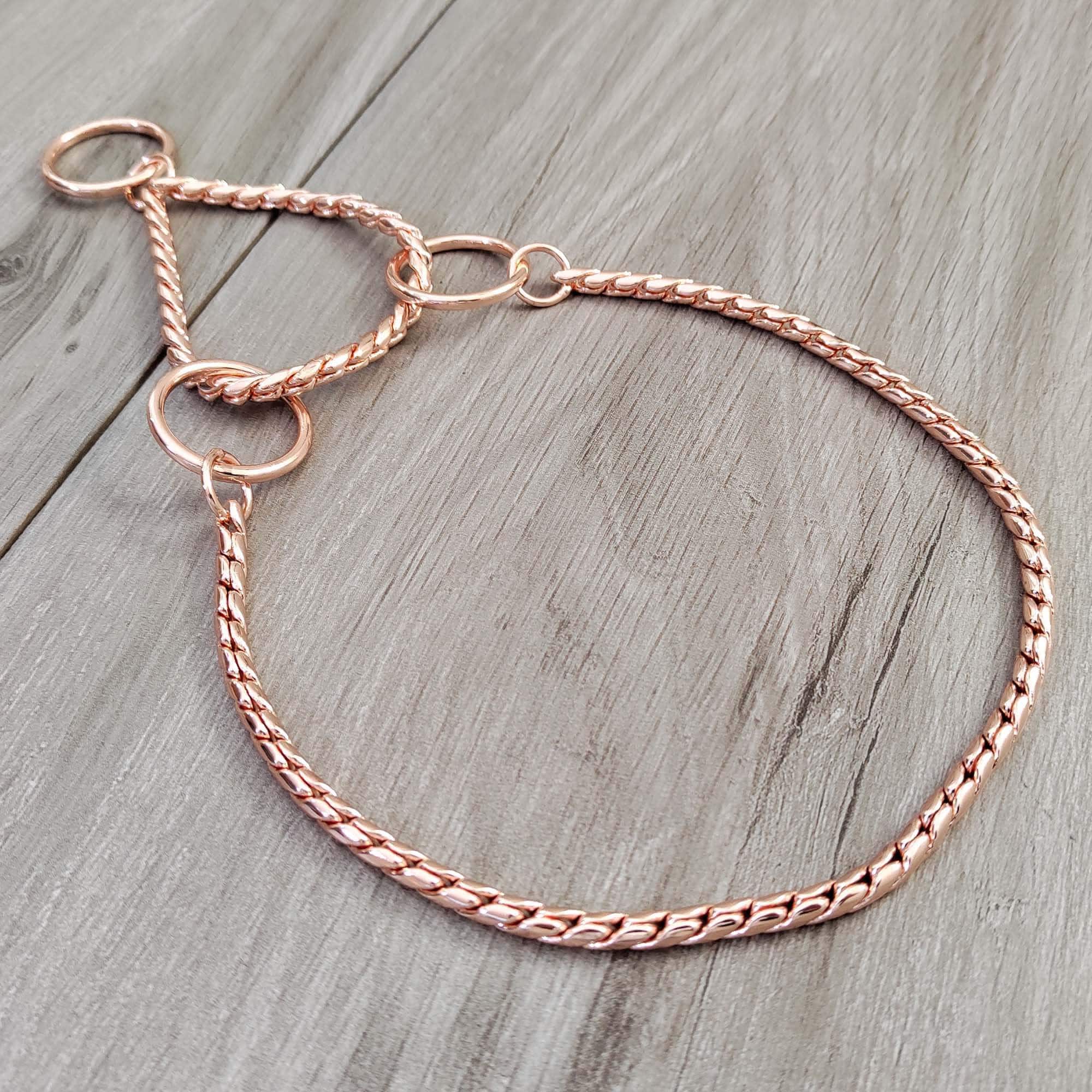 Martingale Dog Collar Snake Chain Show Collar 5 Mm Brass Rose Gold Luxury Dog Collar Martingale ...