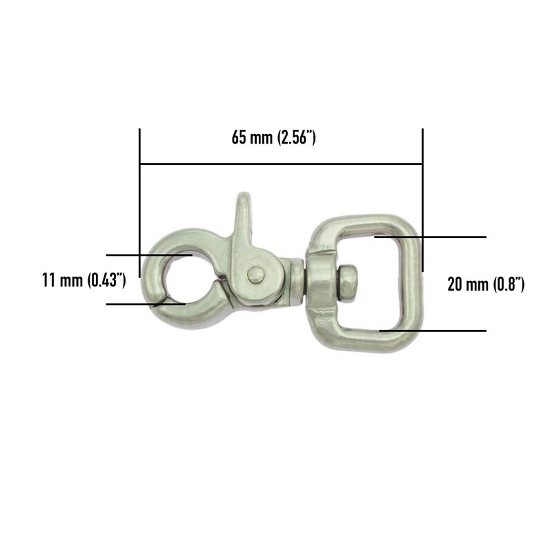 Trigger Webbing Snap 65mm - Stainless Steel - Eye 20mm - Quick Release ...
