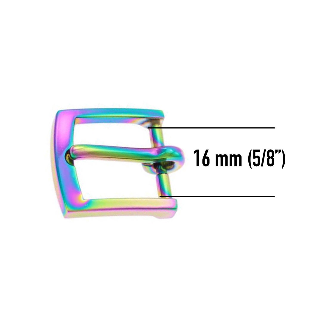 Dog Collar Buckle - 16mm Titanium Neo Chrome Buckle - 5/8 Inch Colorful ...