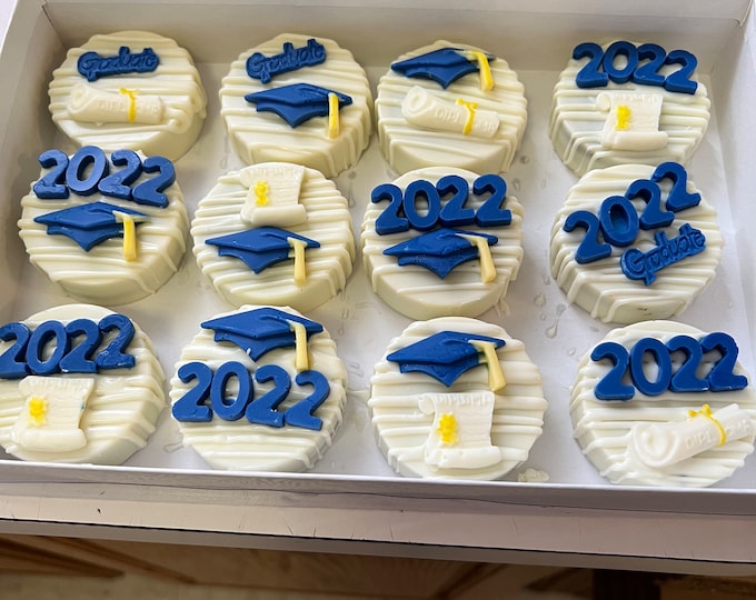 Chocolate Dipped Graduation Grad Cap Oreos and Chocolate Pops - Etsy