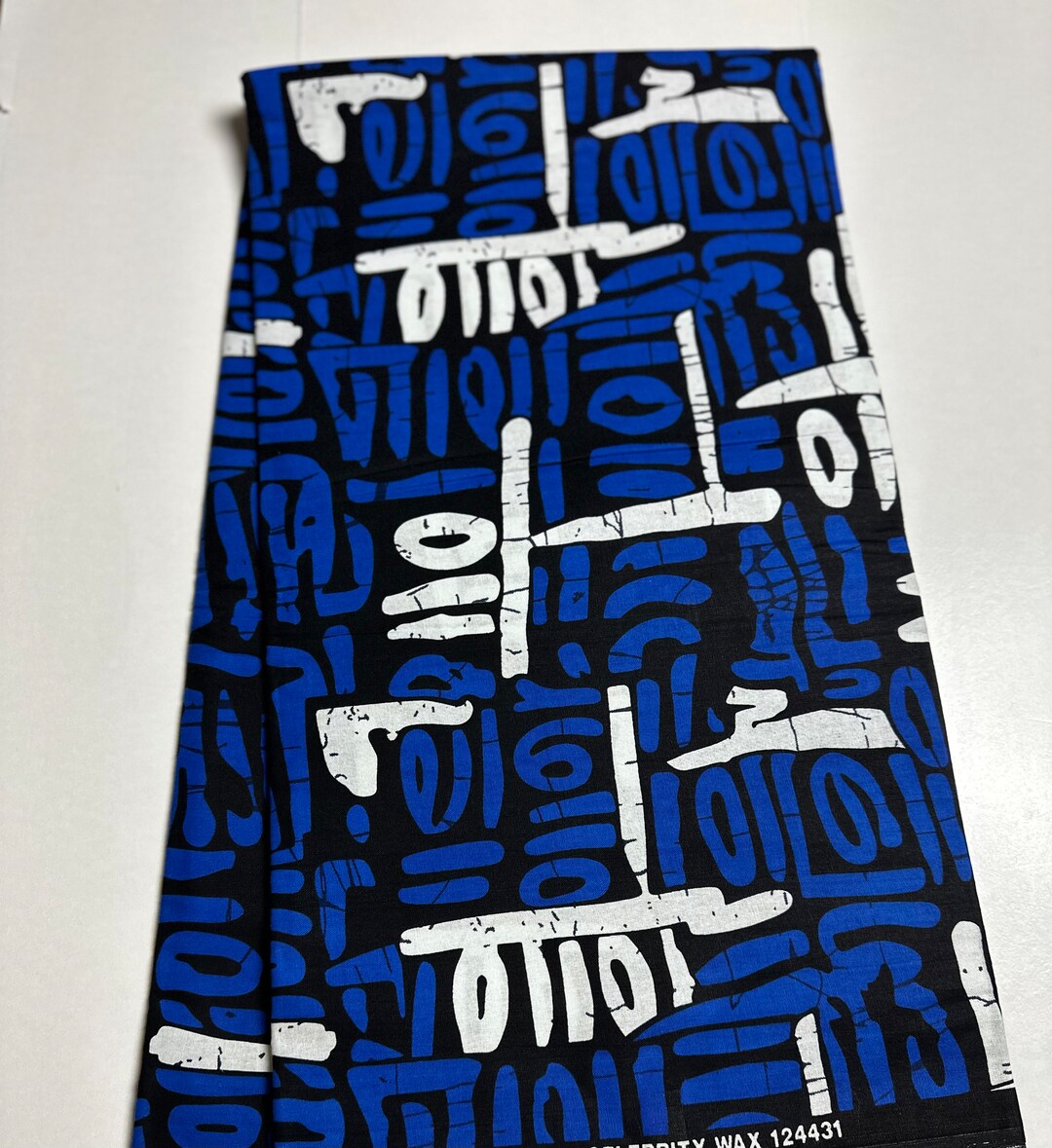 African Print Fabric, Ankara -blue, White Fabric - Etsy