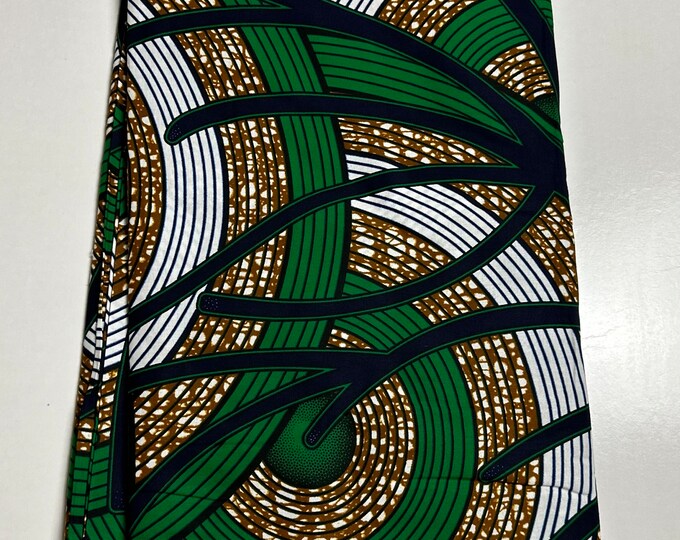 African Print Fabric, Ankara - Green, Brown, White Fabric - Etsy