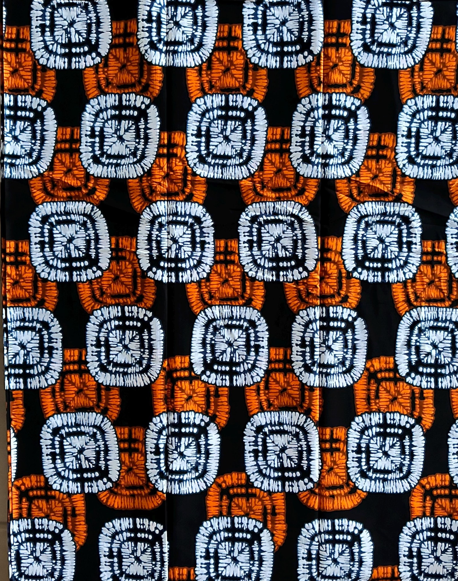 African Print Fabric, Ankara Orange, White Fabric - Etsy