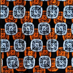 African Print Fabric, Ankara - Orange, White Fabric - Etsy