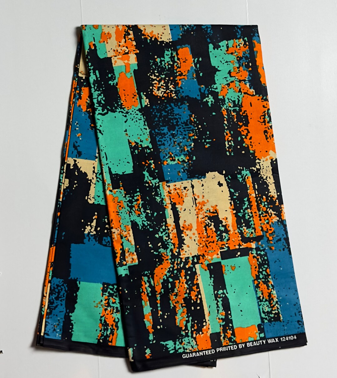 African Print Fabric, Ankara - Orange, Blue, Beige, Fabric - Etsy
