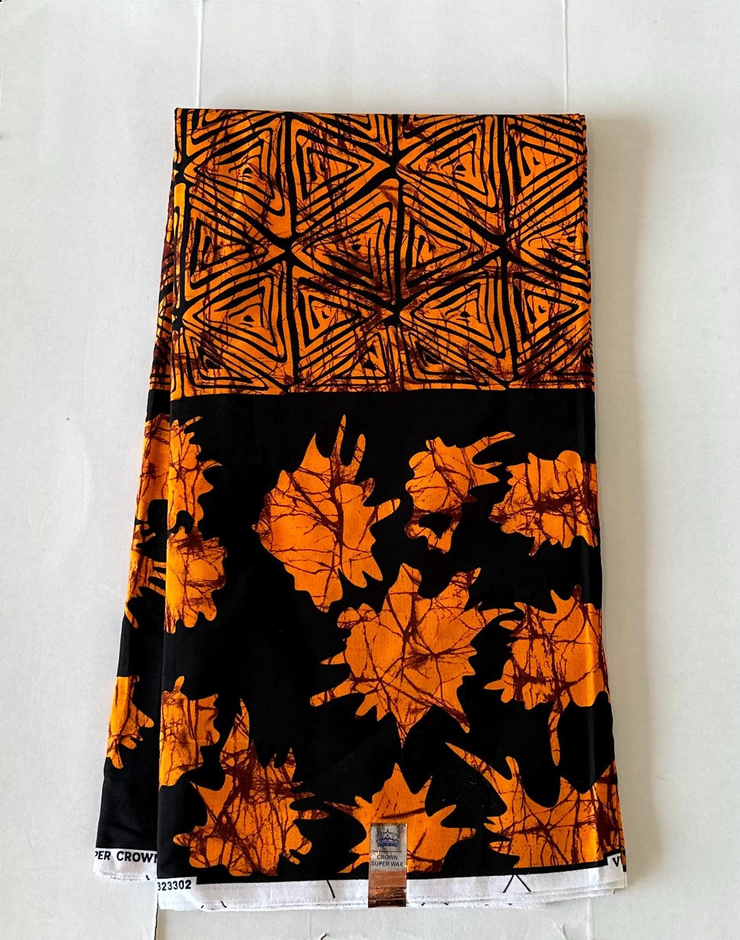 African Print Fabric, Ankara - Orange Fabric - Etsy