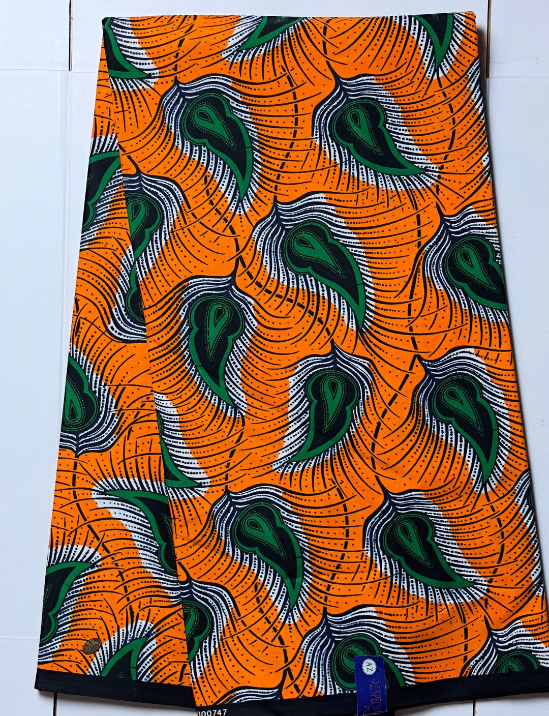 African Fabric -blue Ankara - Green African Print Fabric - Yellow ...