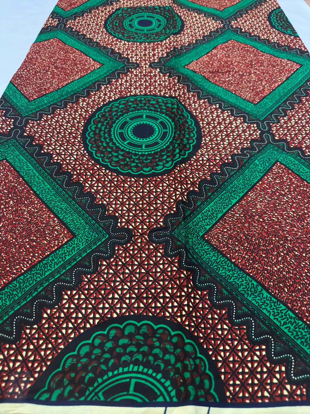 African Fabric - Ankara - Green African Print Fabric - Craft African ...