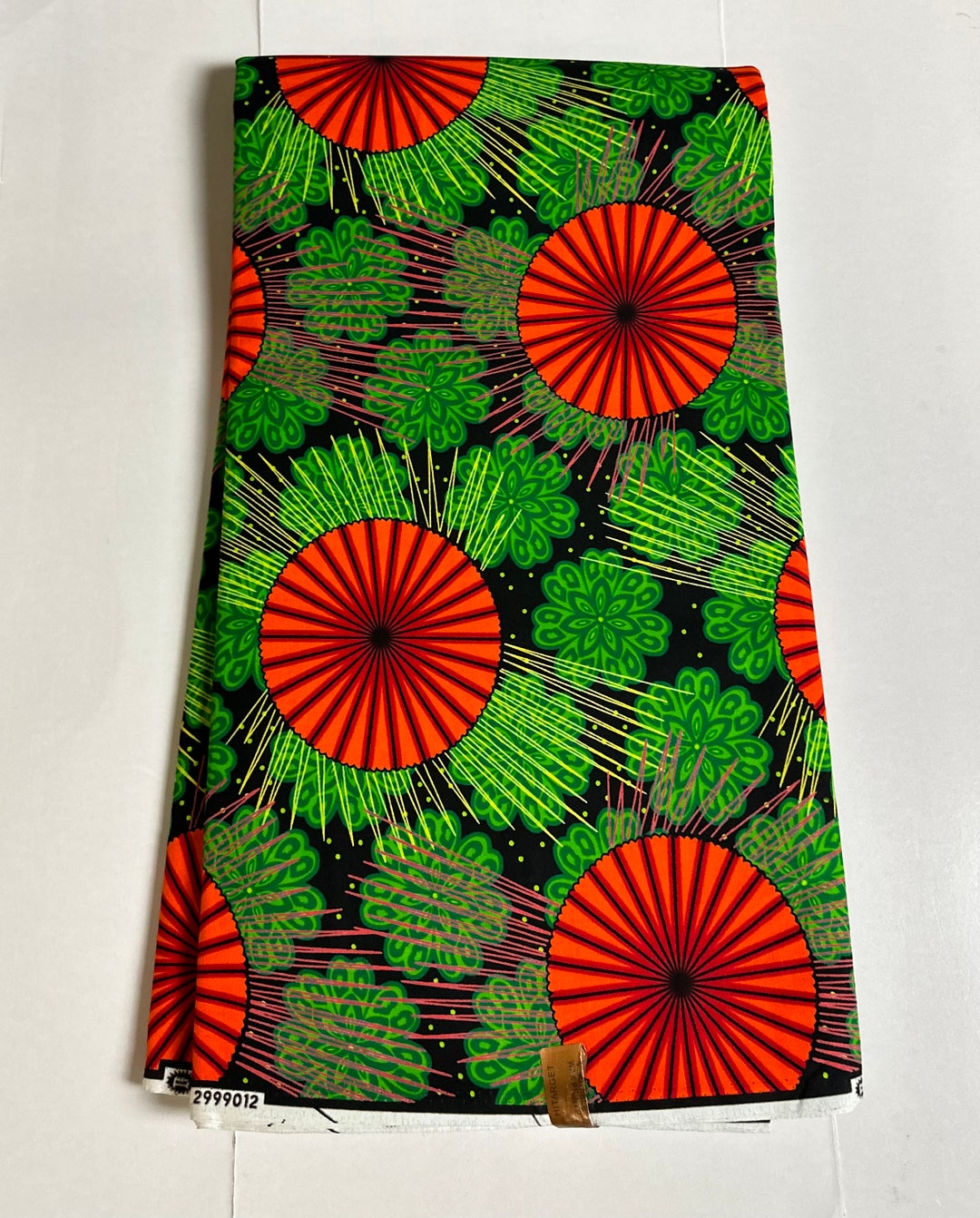 African Print Fabric, - Green, Orange Ankara Fabric - Etsy