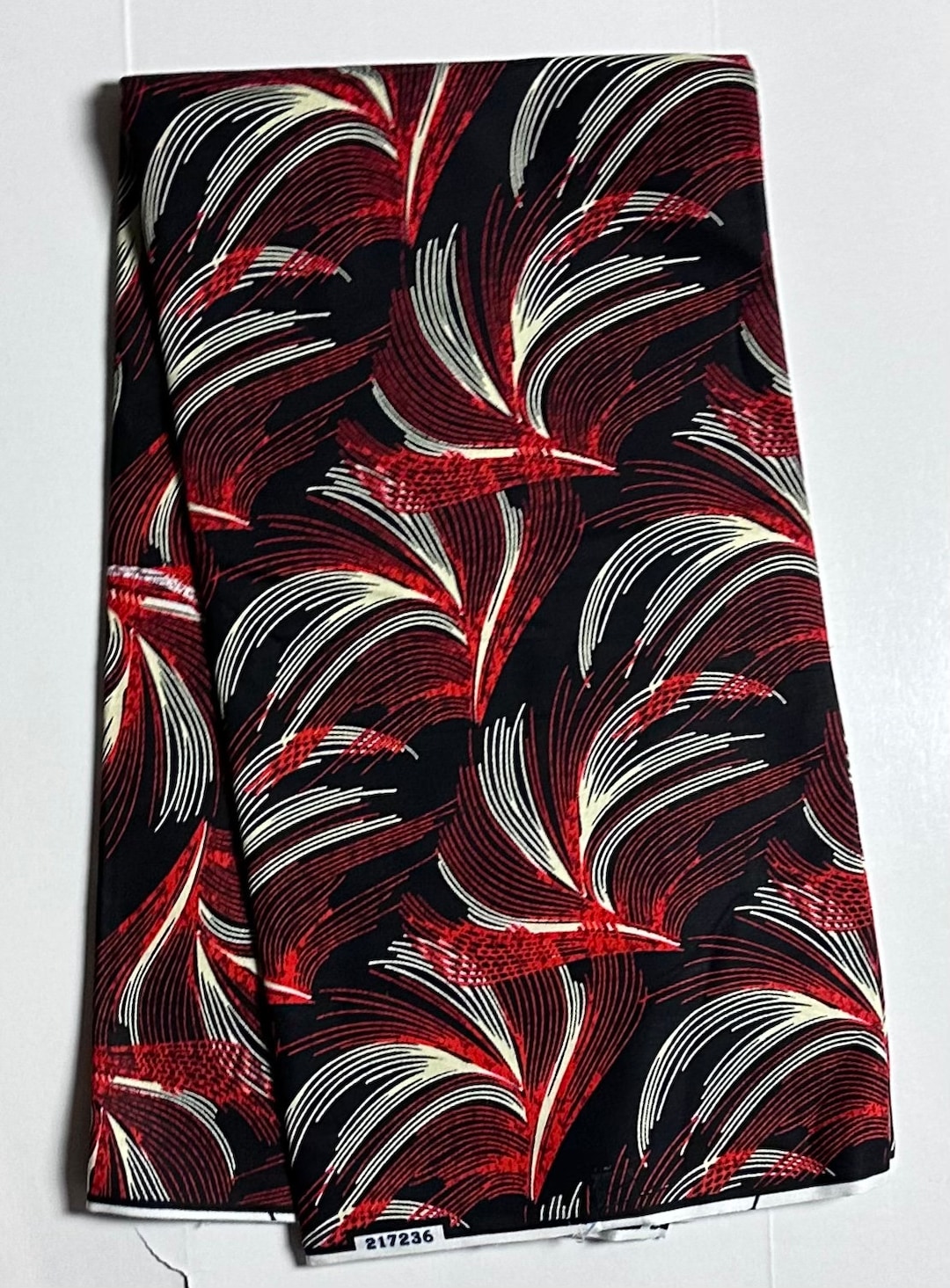 African Print Fabric, Ankara - Red, Black, Beige Fabric - Etsy