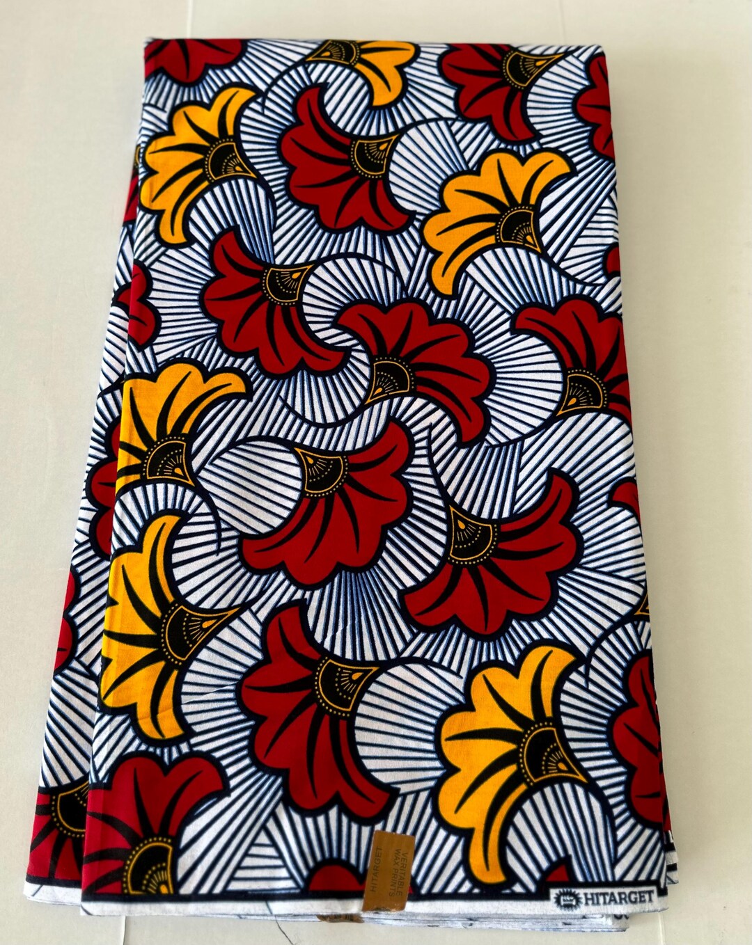 African Print Fabric, Ankara - Red, Yellow Fabric - Etsy