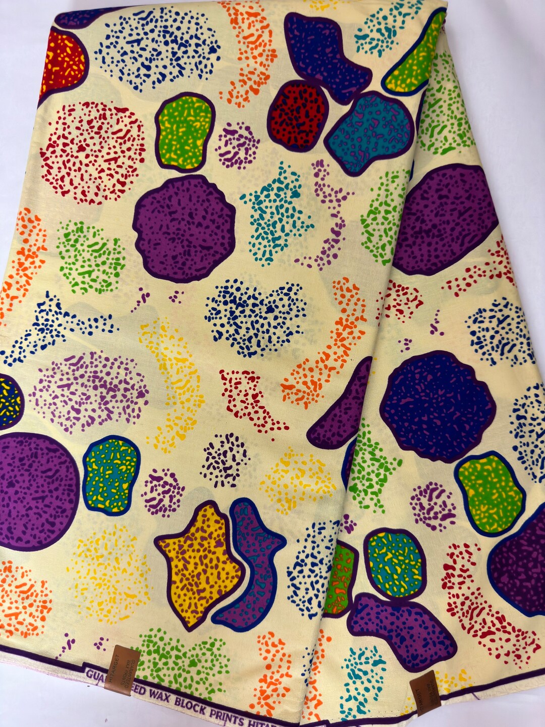 African Fabric Ankara Cream African Print Fabric Craft Etsy