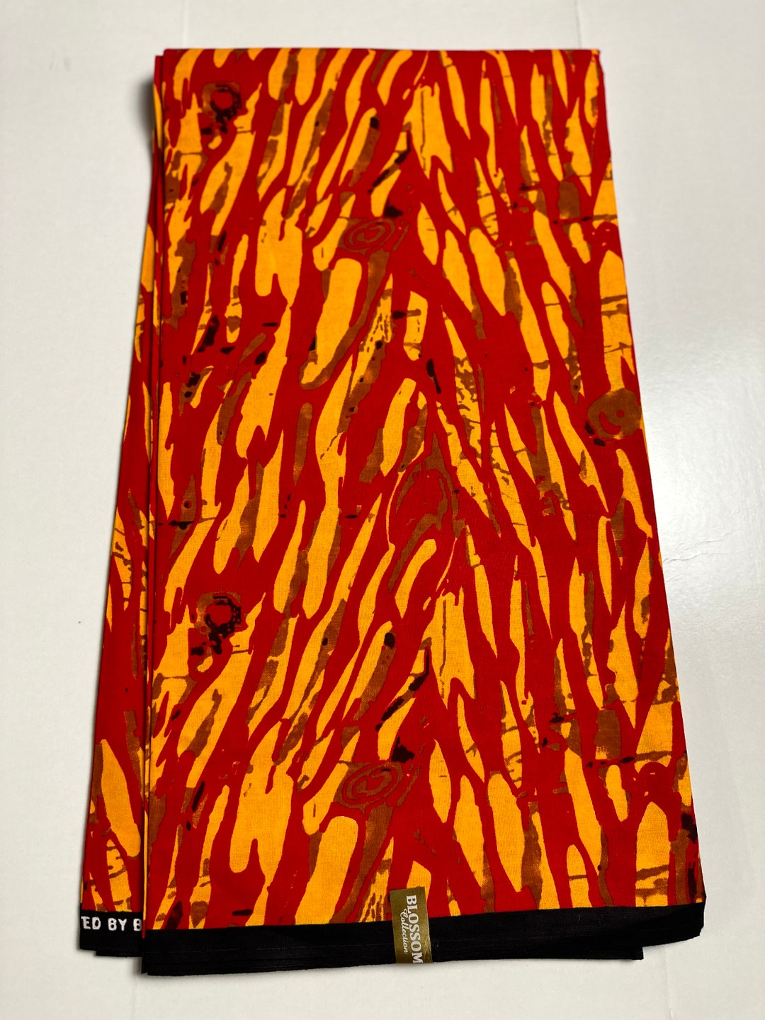 African Print Fabric, Ankara -red, Yellow Fabric - Etsy